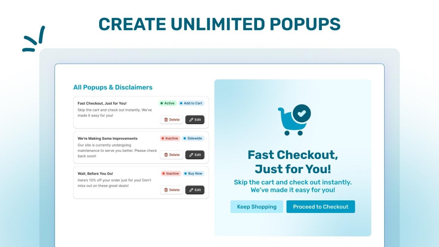 Popup and Disclaimer Shopify App - Engage Customers Now